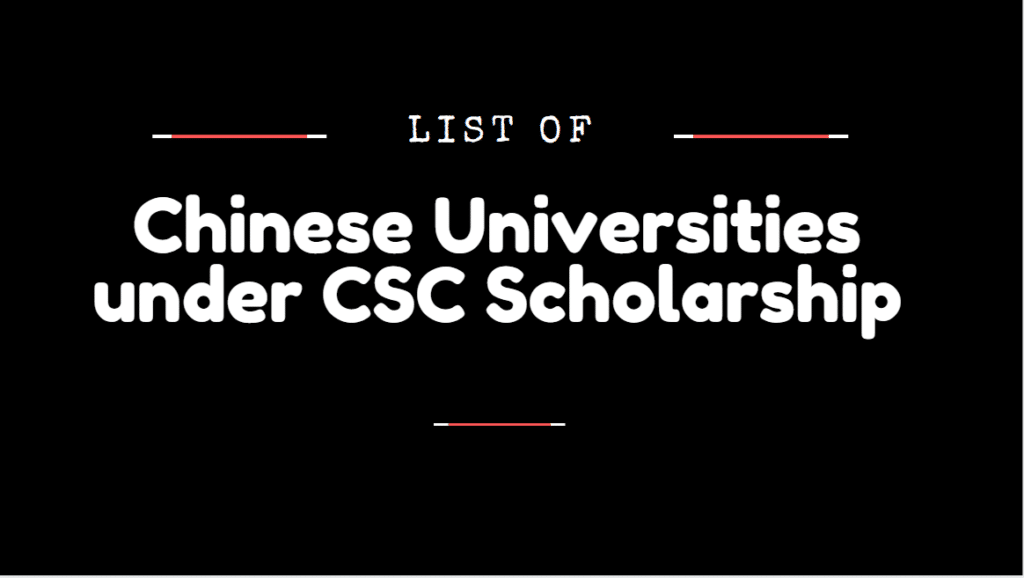 Chinese Universities Without Application Fees for CSC Scholarship 2024 ...